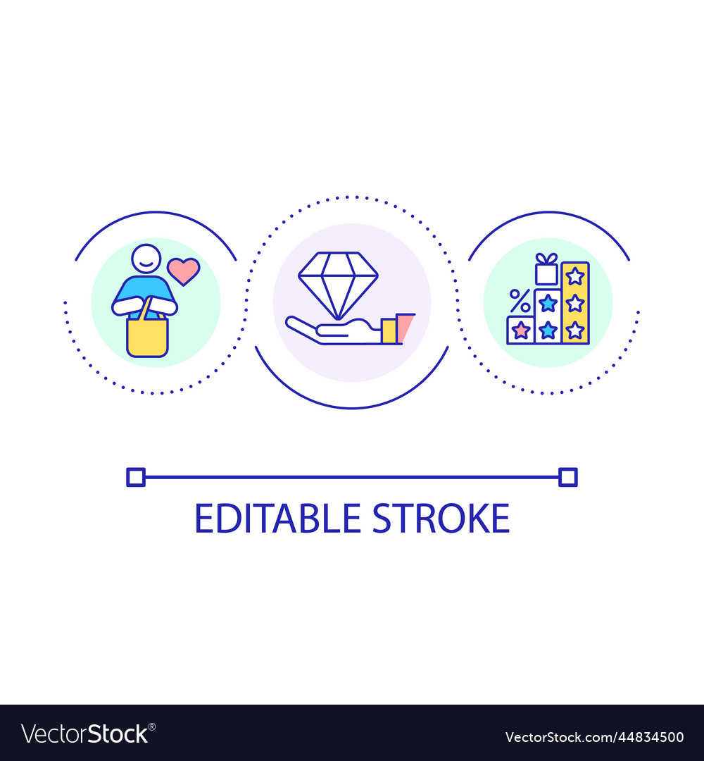 Consumer loyalty programs loop concept icon Vector Image