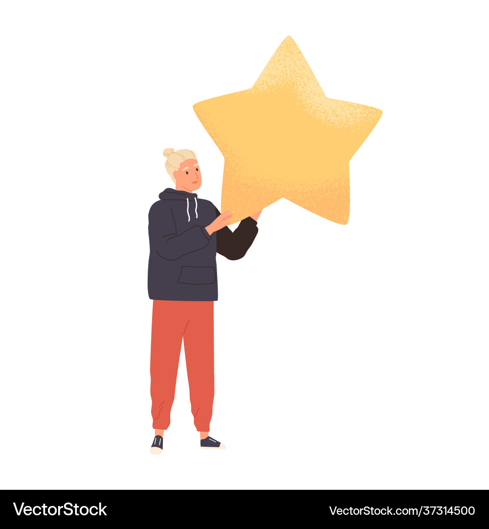 Customer giving positive feedback and review Vector Image