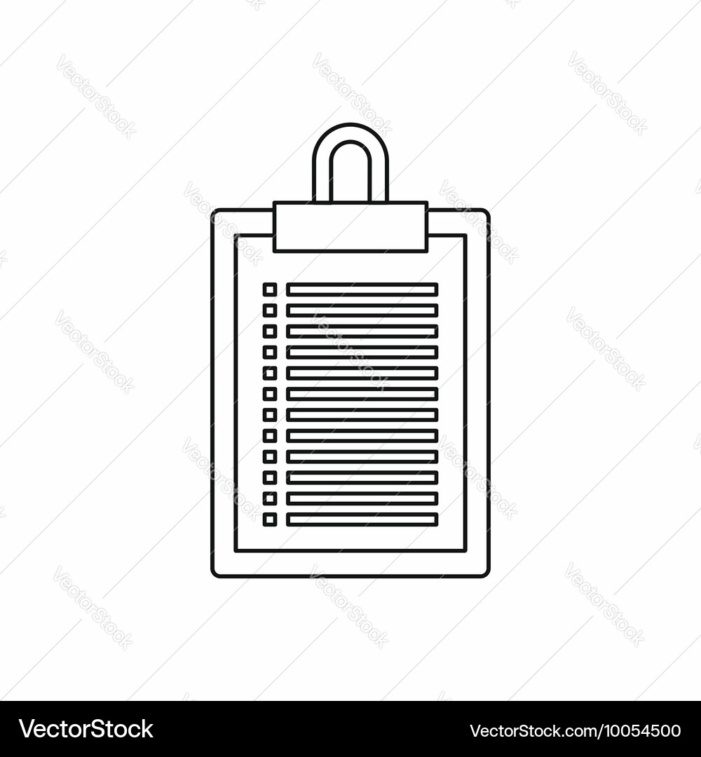 Document plan icon outline style Royalty Free Vector Image