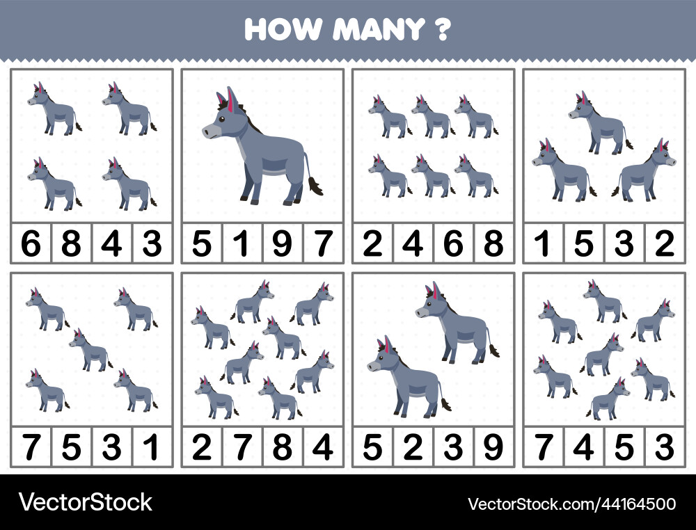 Education game for children counting how many Vector Image