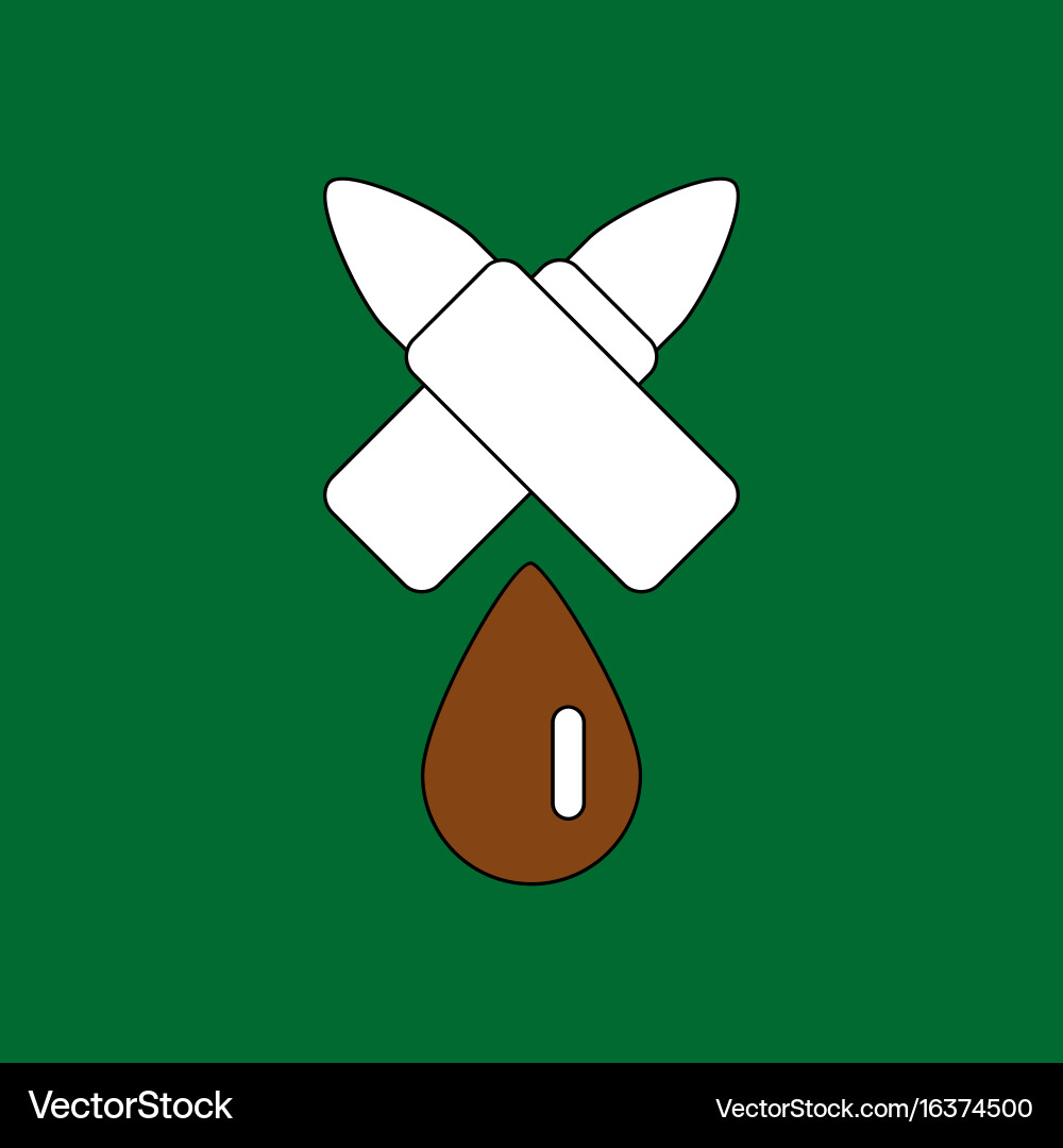 Flat icon design collection military bullets Vector Image