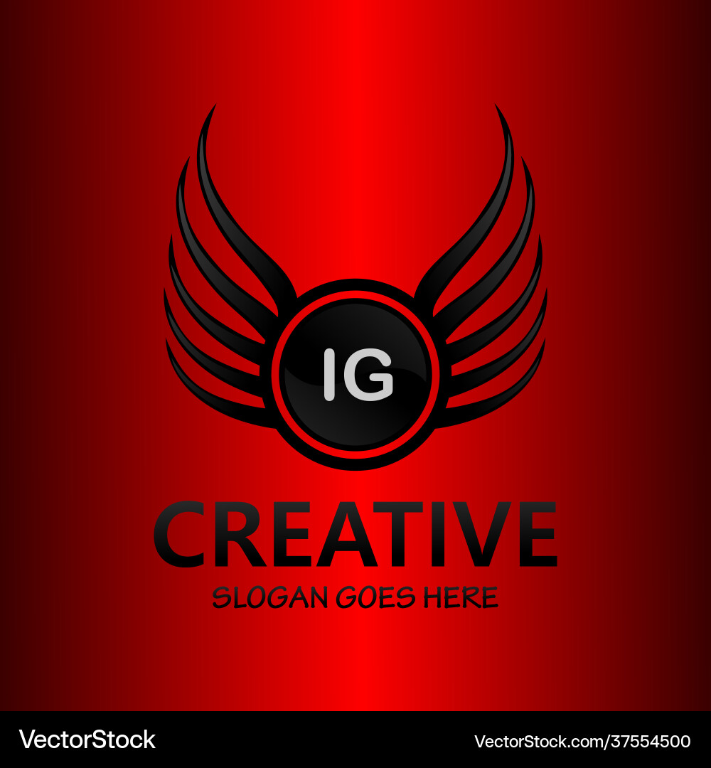 Ig letter initial with royal luxury logo template Vector Image