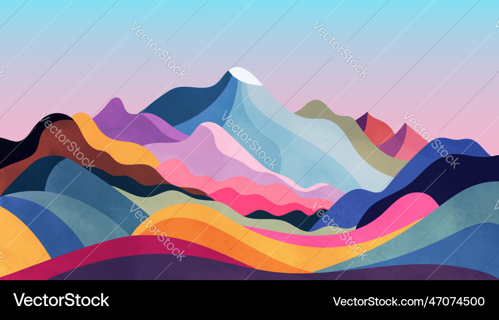 Landscape with colorful mountains Royalty Free Vector Image