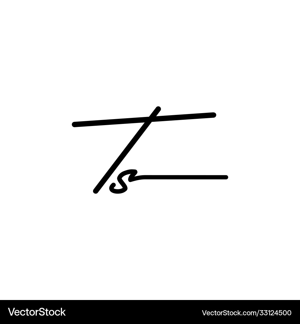 Letter ts signature logo template Royalty Free Vector Image