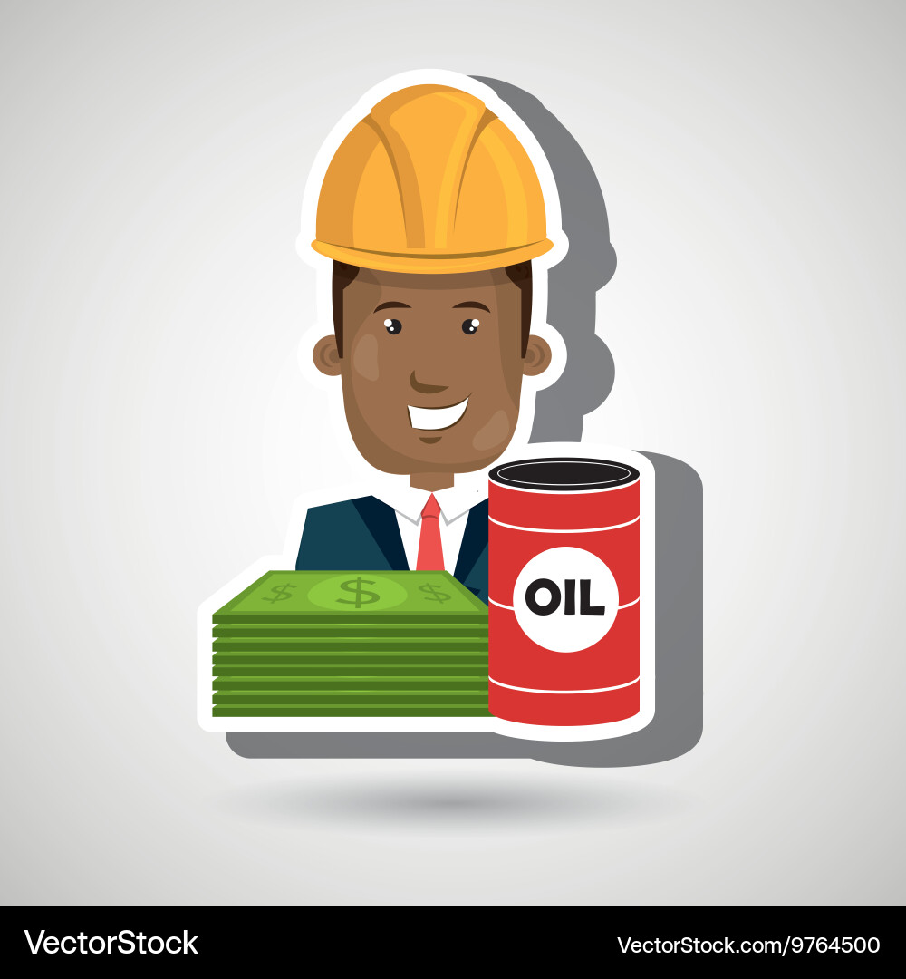 Man and oil isolated icon design Royalty Free Vector Image