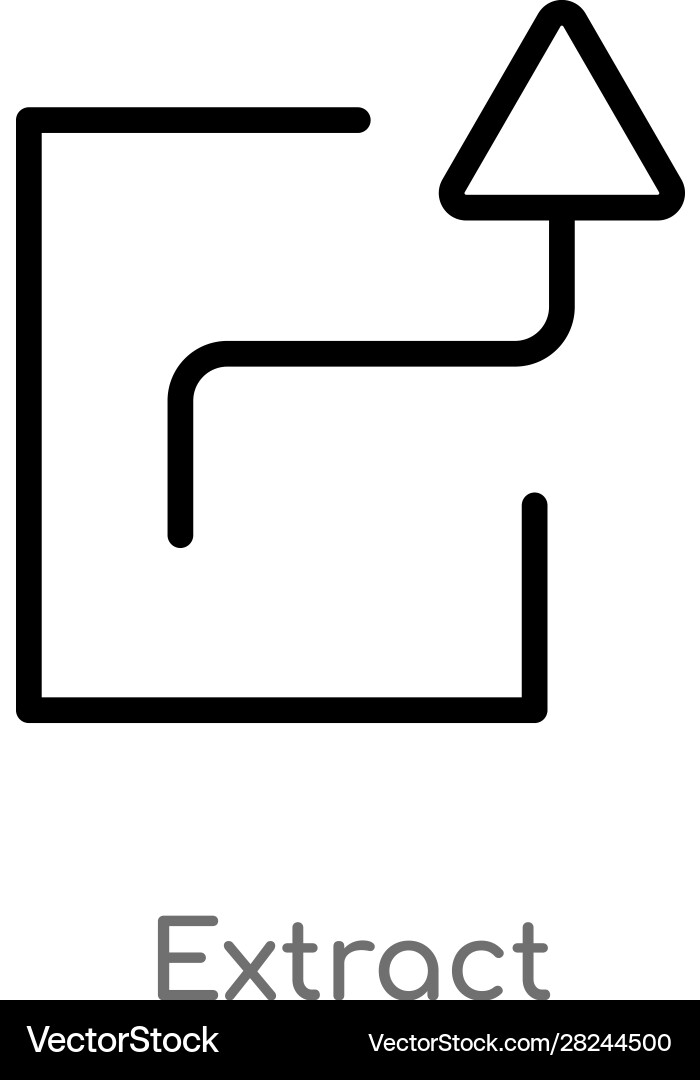 Outline extract icon isolated black simple line Vector Image