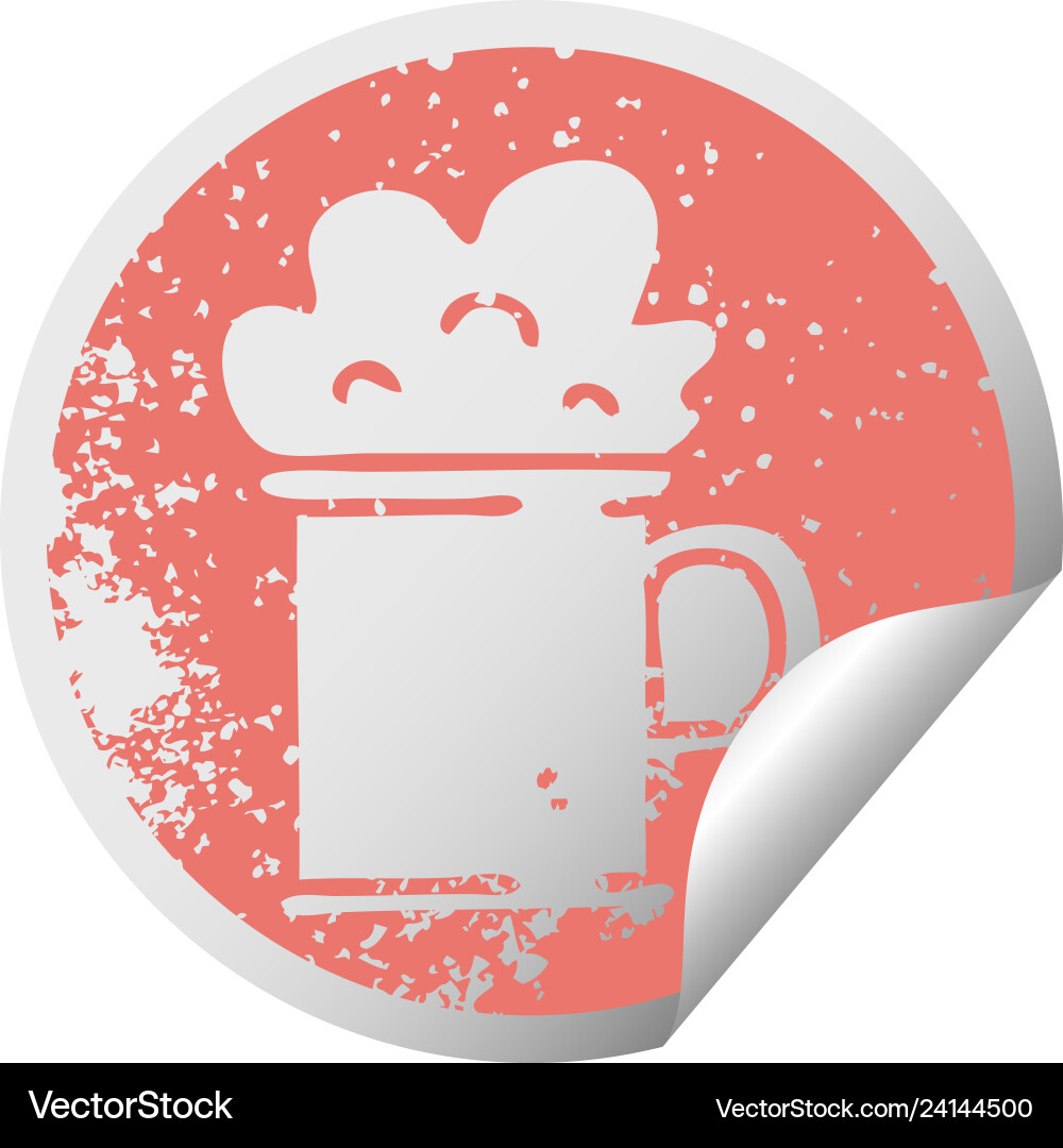Quirky distressed circular peeling sticker symbol Vector Image