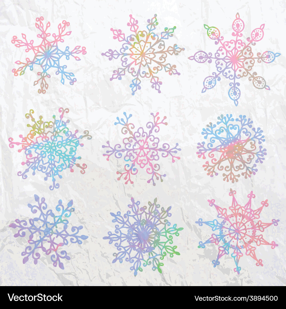 Snowflakes background with ornate design Vector Image