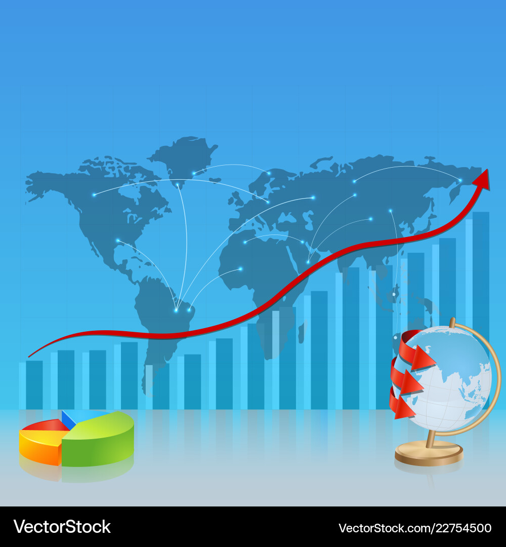 Srategic map with the diagram and globe Royalty Free Vector