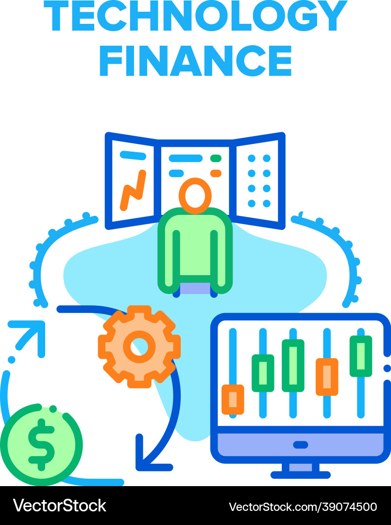 Technology finance concept Royalty Free Vector Image