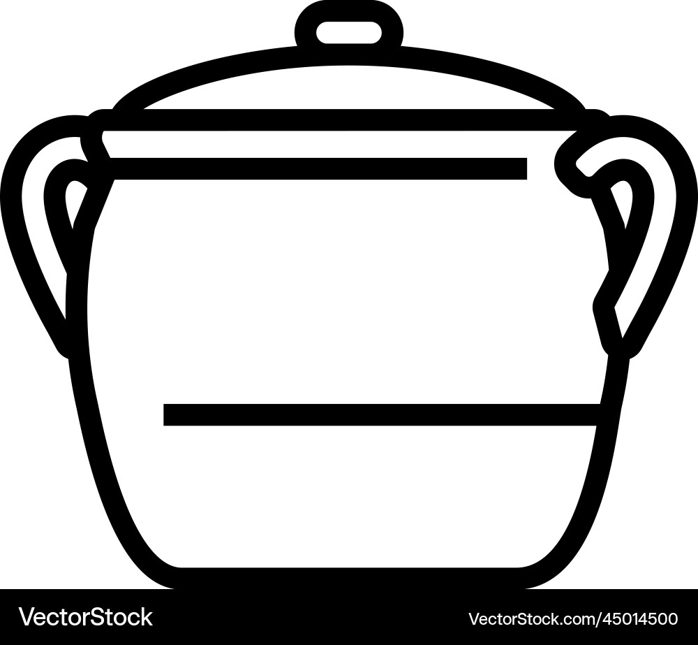 Traditional pot cooking line icon Royalty Free Vector Image