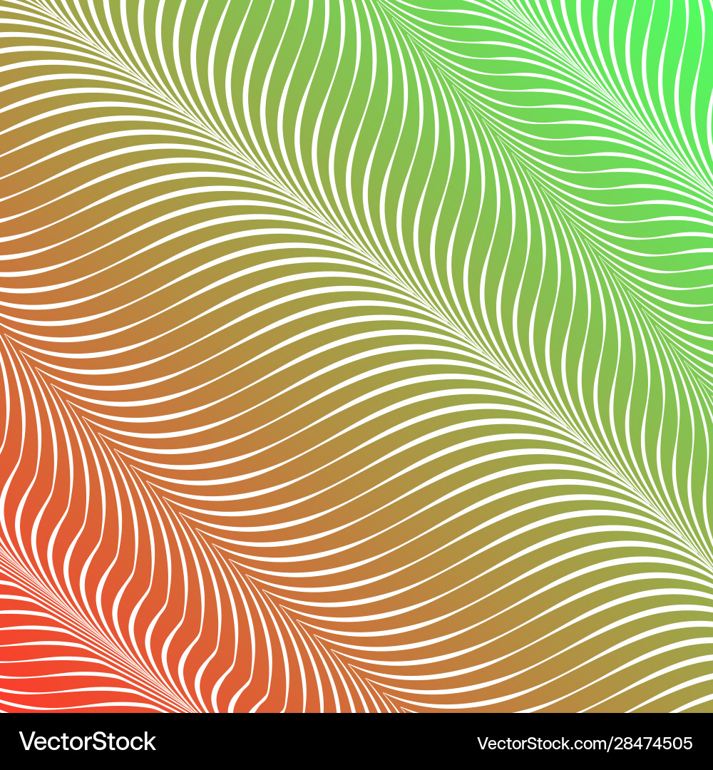 Abstract acid color wavy background optical art Vector Image