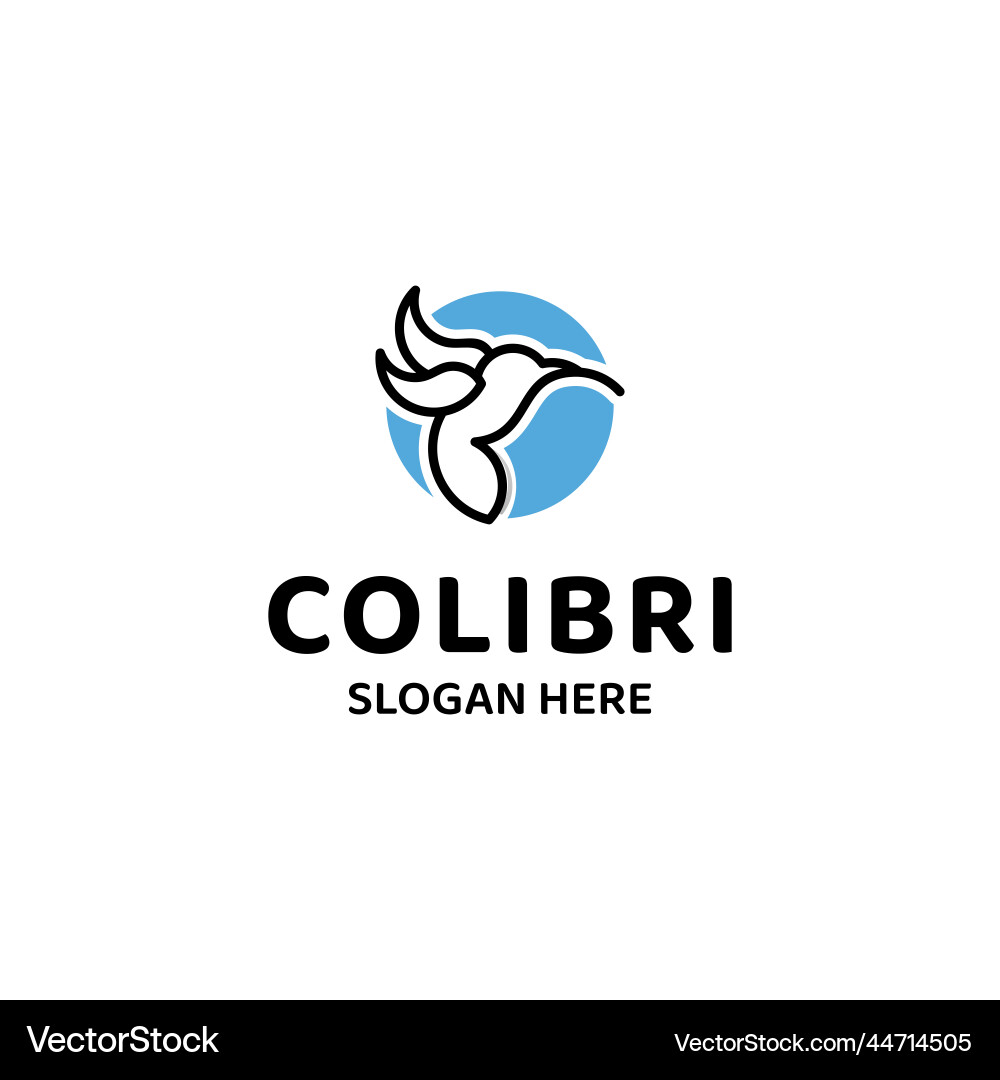 Colibri bird logo design premium Royalty Free Vector Image
