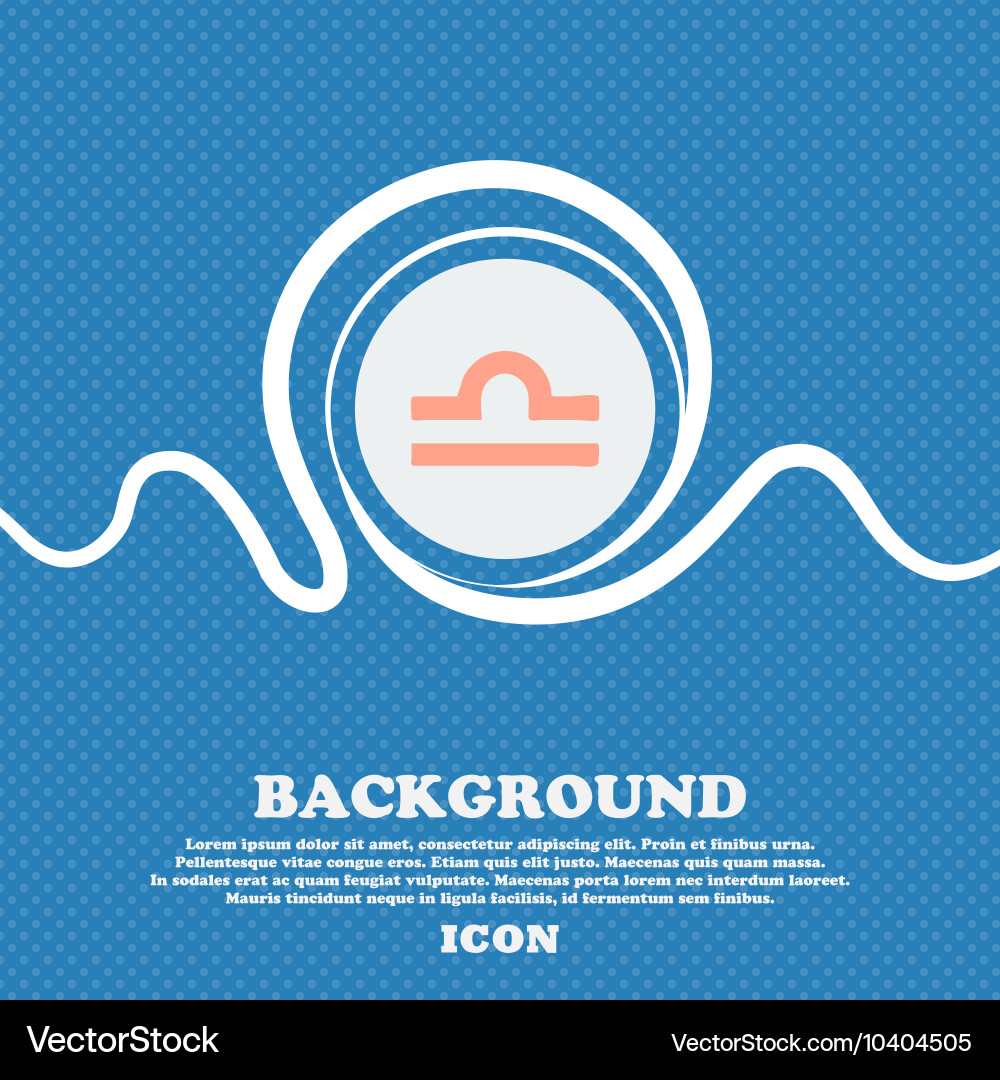 Decorative zodiac libra sign blue and white Vector Image