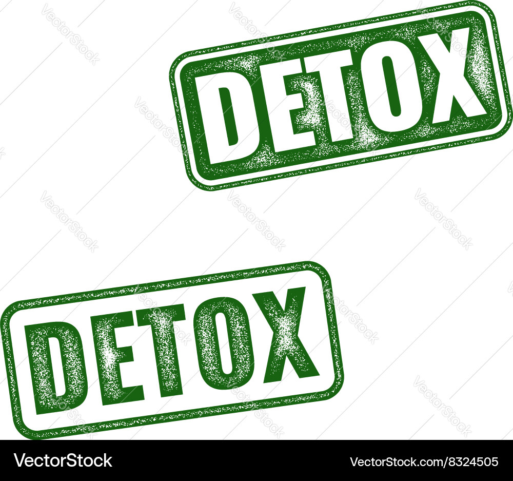 Detox rubber stamp isolated on white background Vector Image