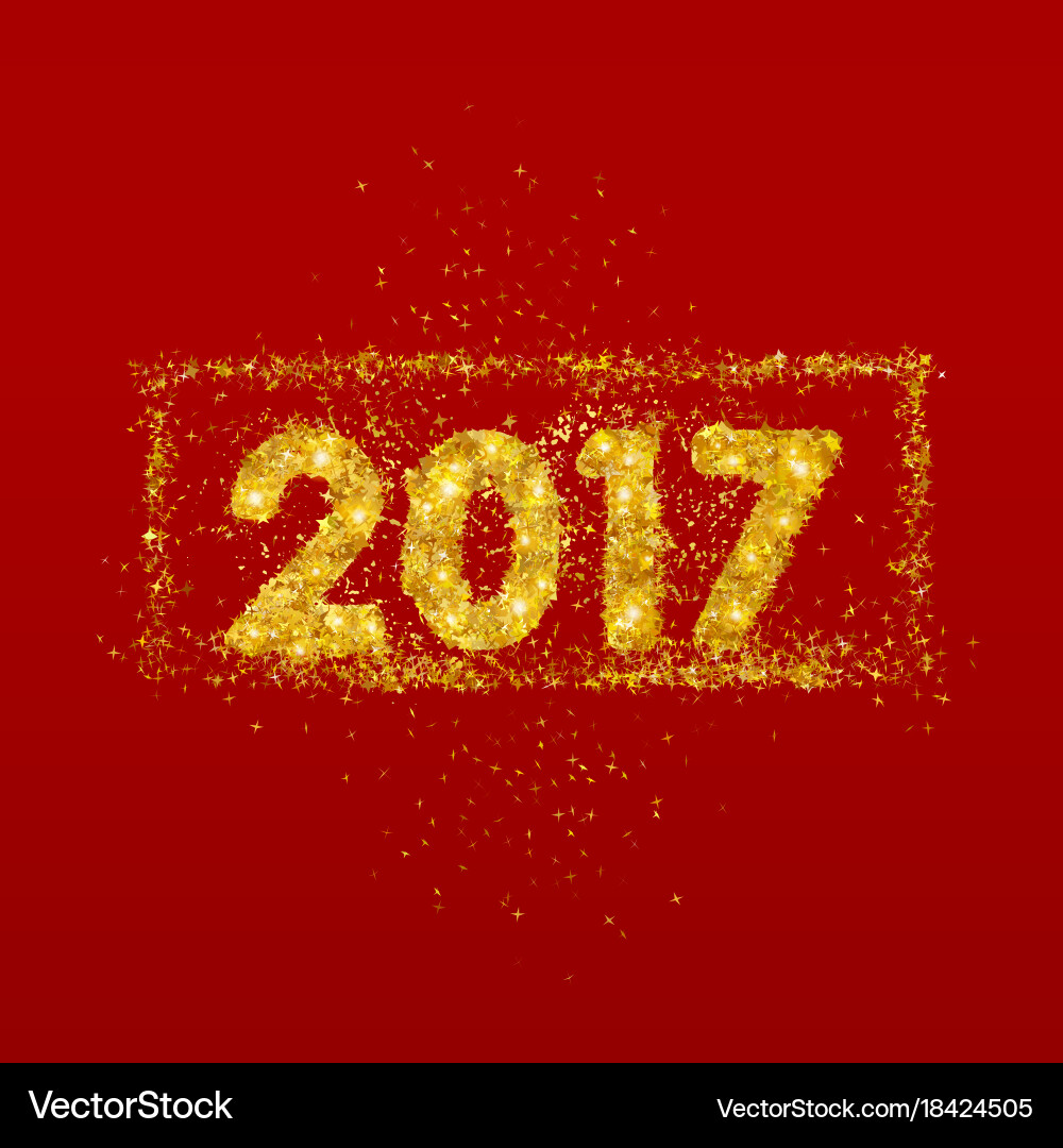 Golden numbers 2017 new year Royalty Free Vector Image