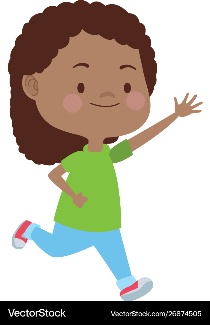 Happy kid having fun cartoons Royalty Free Vector Image
