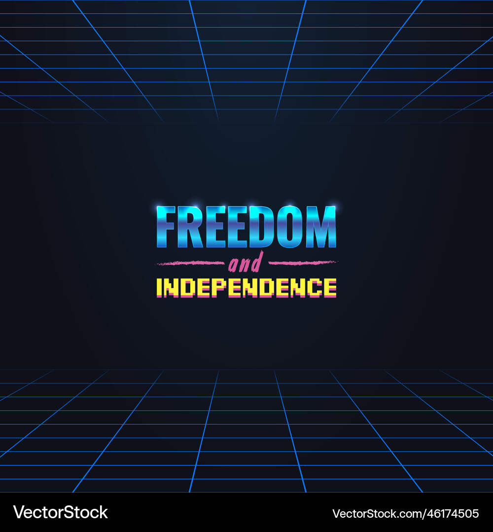 Headline signboard text freedom and independence Vector Image