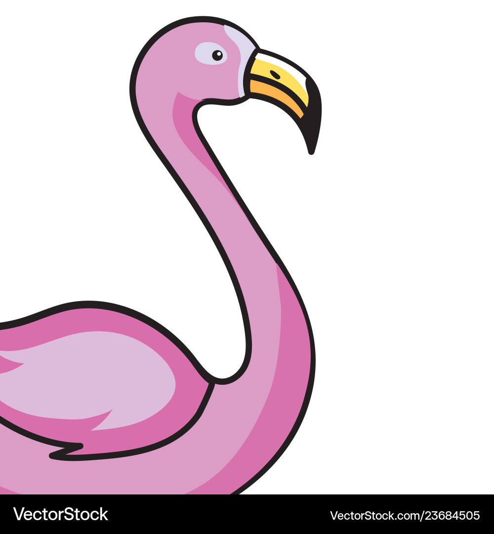 Pink flamingo cartoon Royalty Free Vector Image