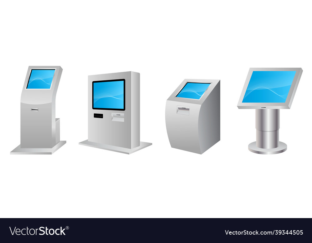 Realistic digital informational kiosk interactive Vector Image