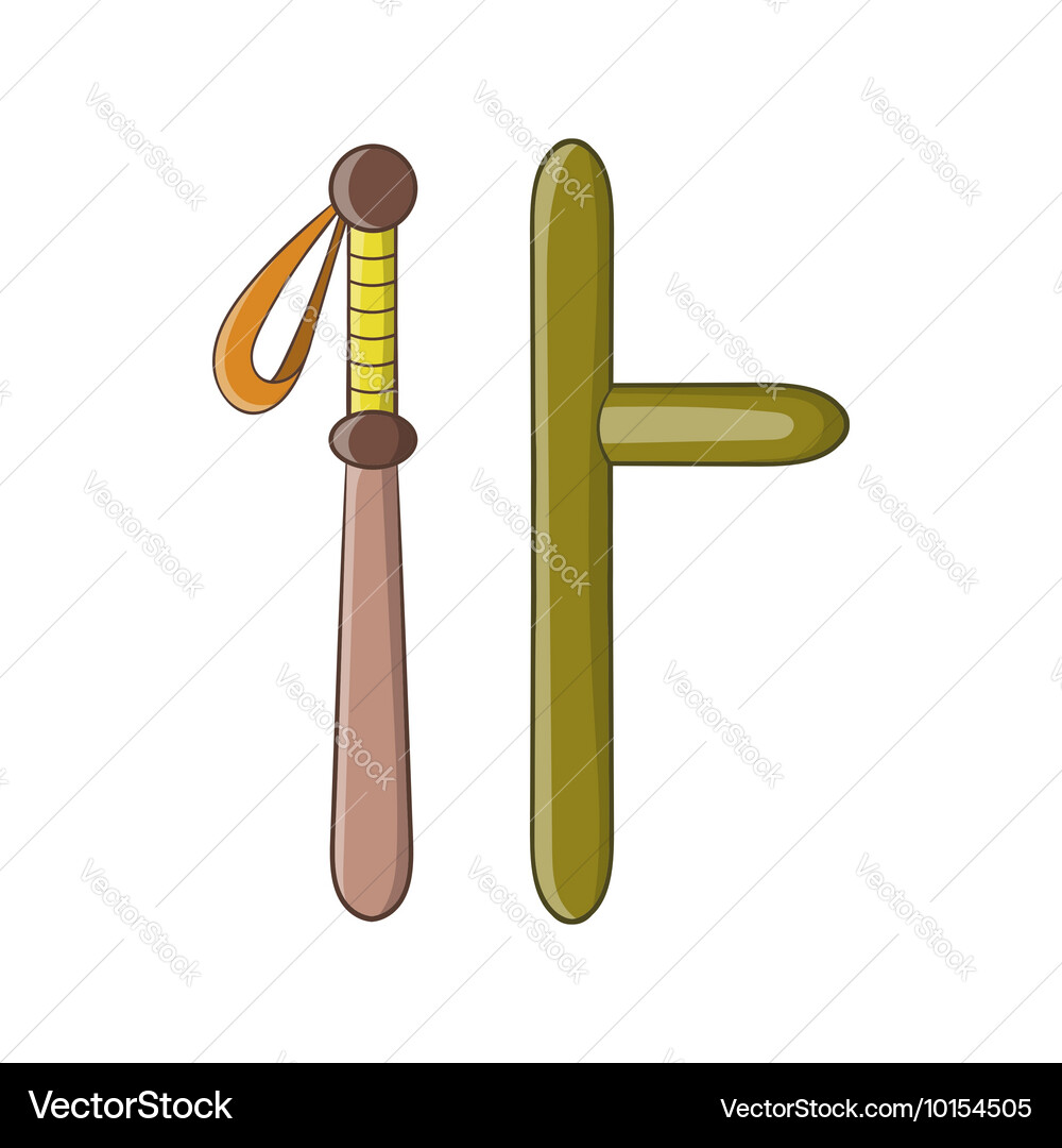 Rubber batons icon in cartoon style Royalty Free Vector