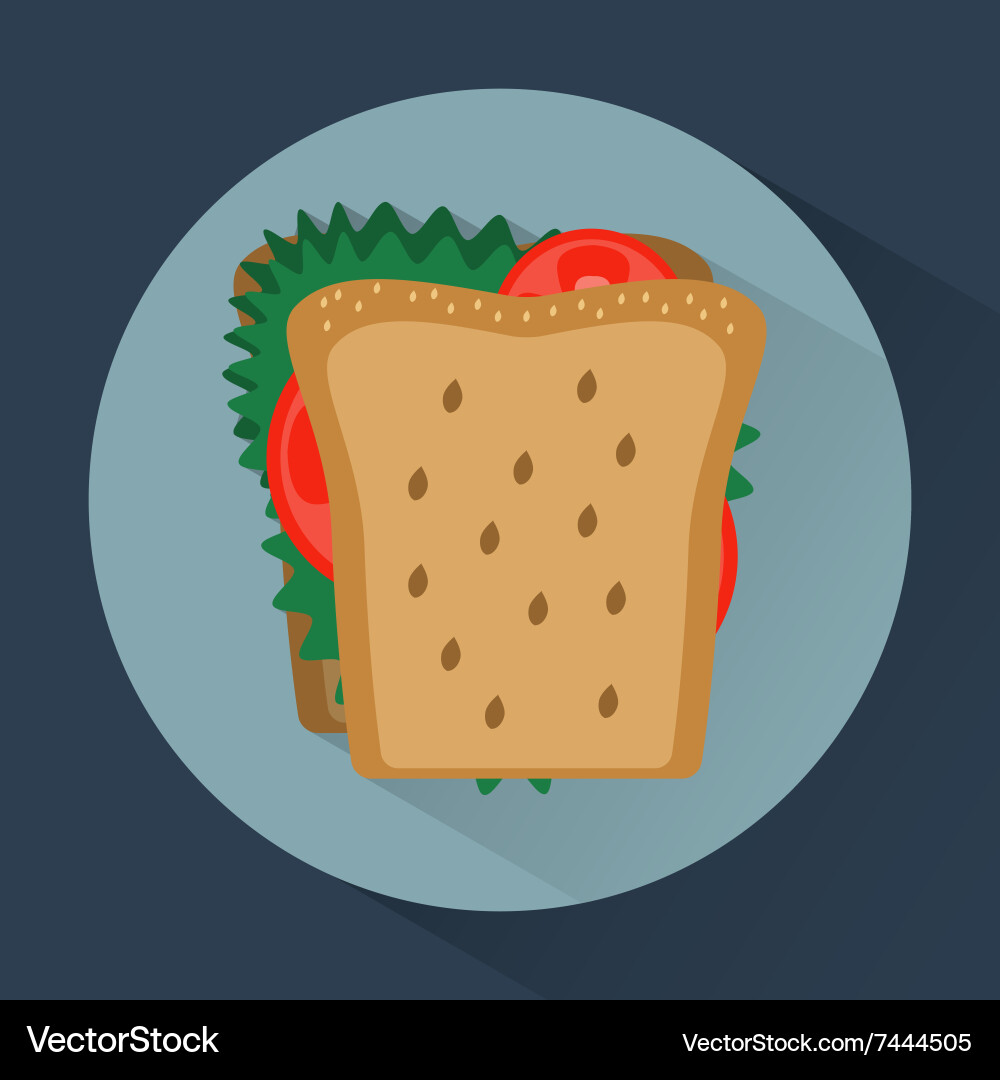 Sandwich colorful round icon Royalty Free Vector Image
