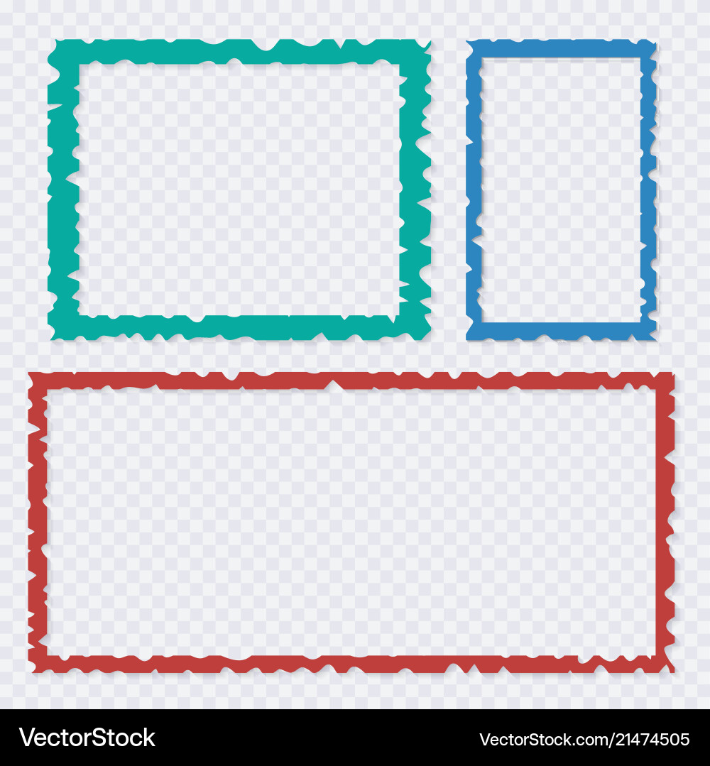 Set of color torn paper frames with shadows Vector Image