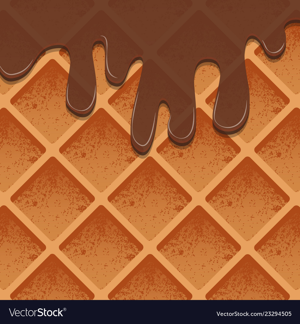 Waffles In Chocolate A Realistic Texture Of The Vector Image