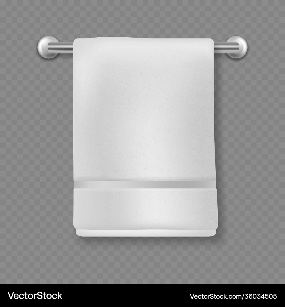 White towel realistic bathroom cotton textile Vector Image