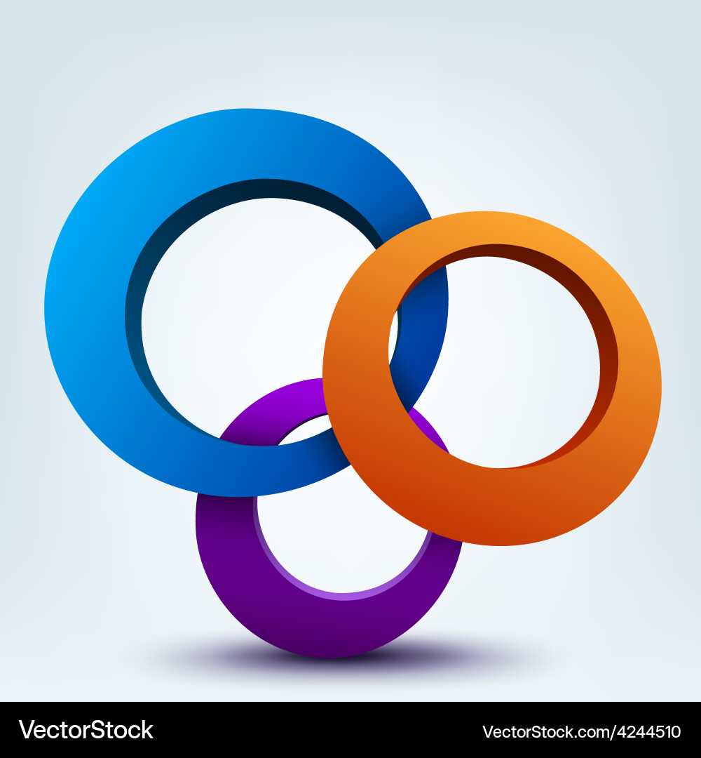 Abstract 3d of rings Royalty Free Vector Image