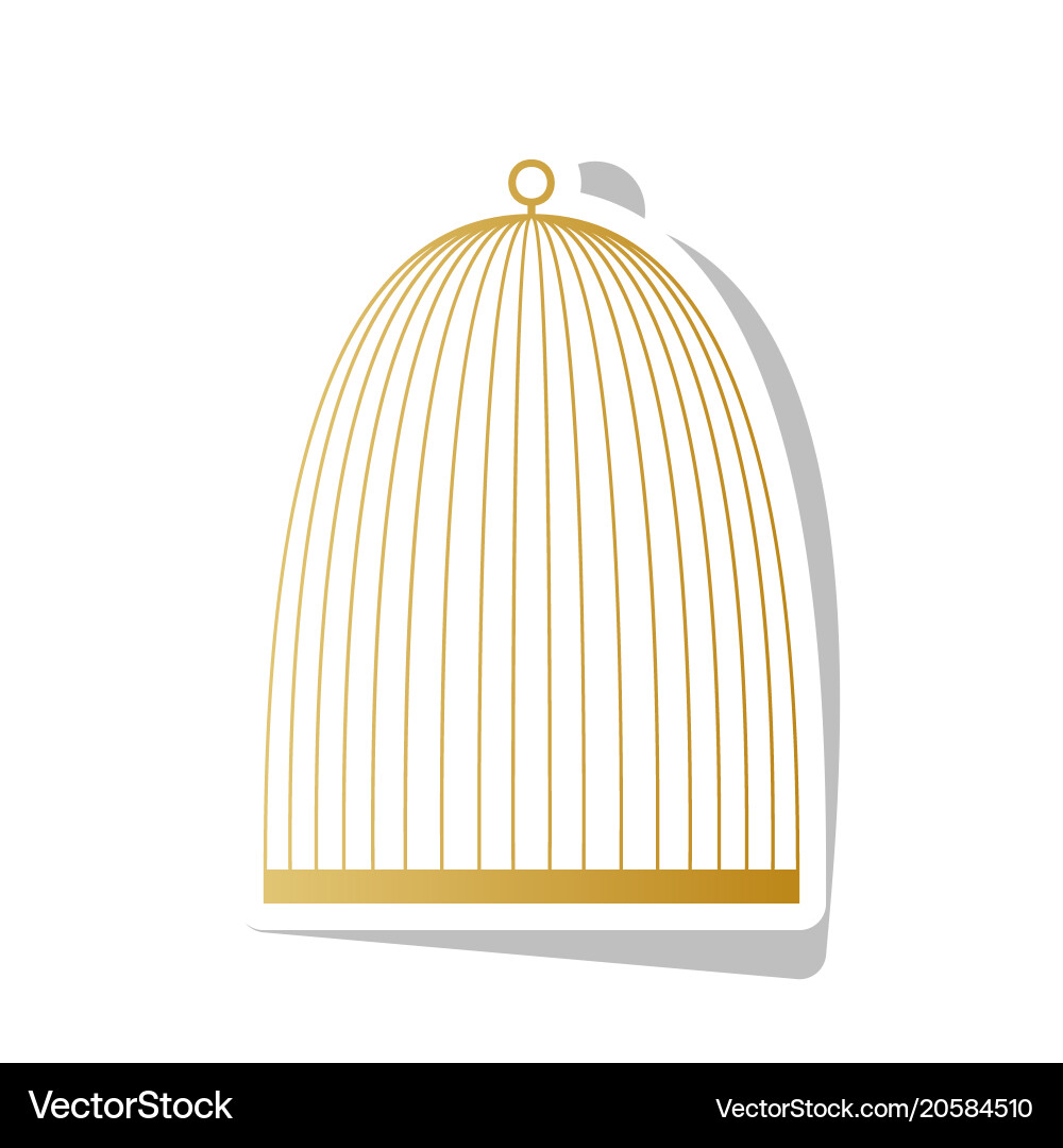 Bird cage sign golden gradient icon Royalty Free Vector