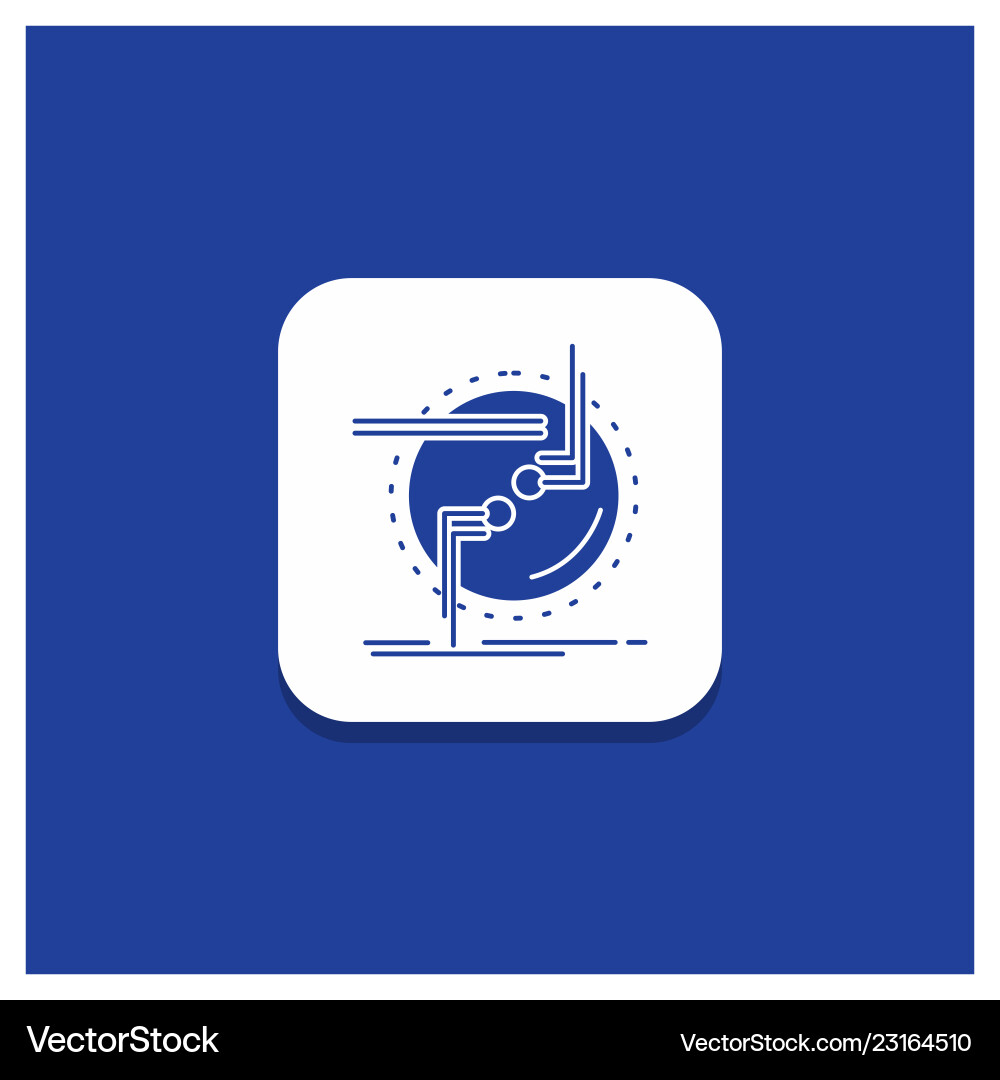 Blue round button for chain connect connection Vector Image