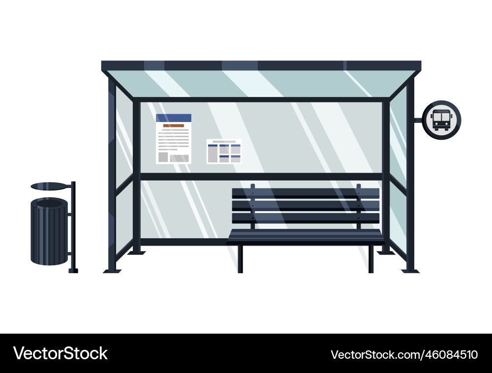 Bus stop public transport station Royalty Free Vector Image