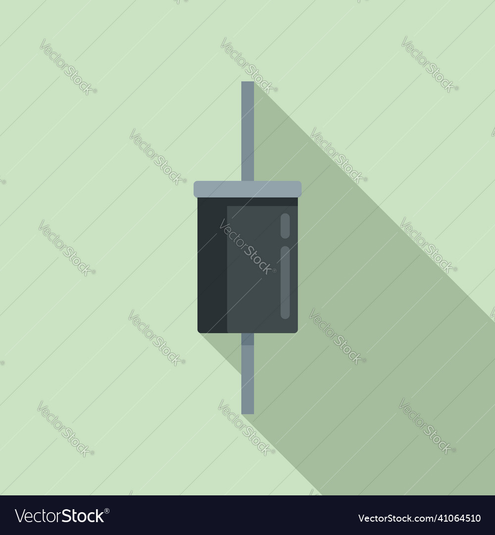 Computer diode icon flat semiconductor Royalty Free Vector