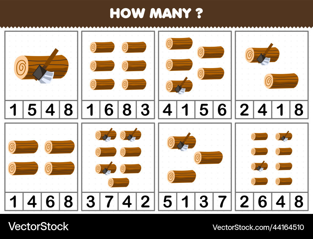 Education game for children counting how many Vector Image