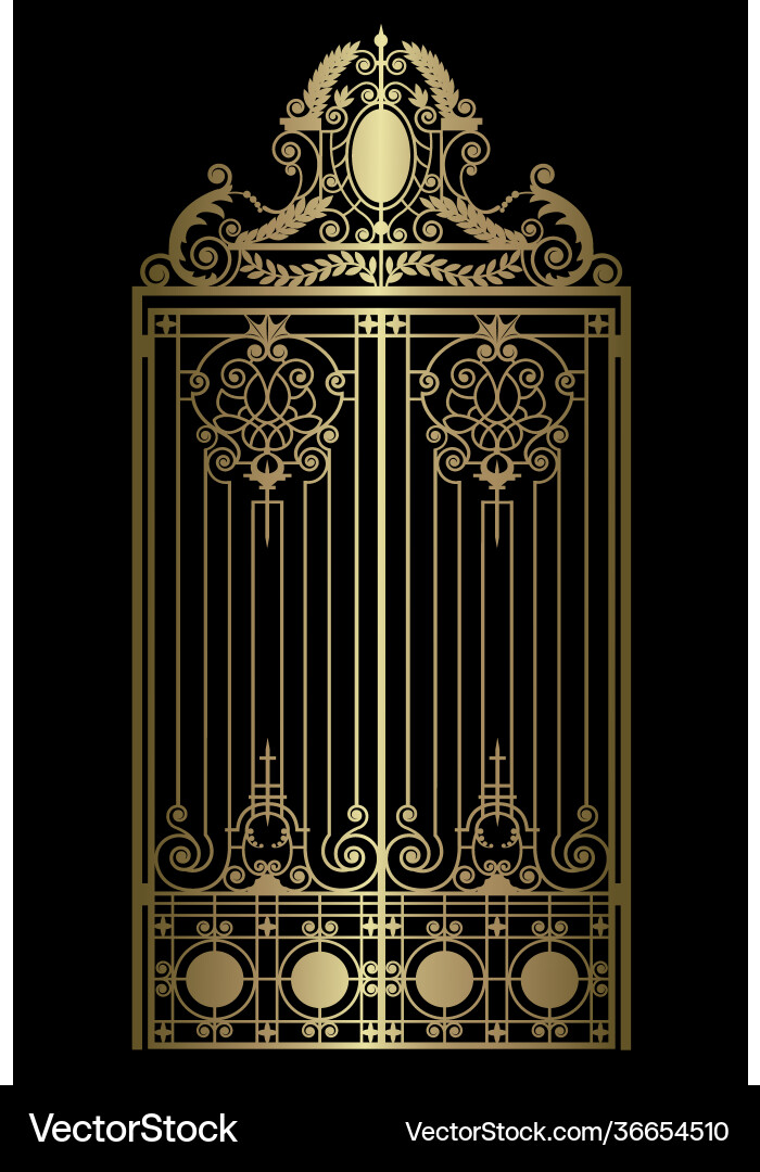 Gold vintage gate Royalty Free Vector Image - VectorStock
