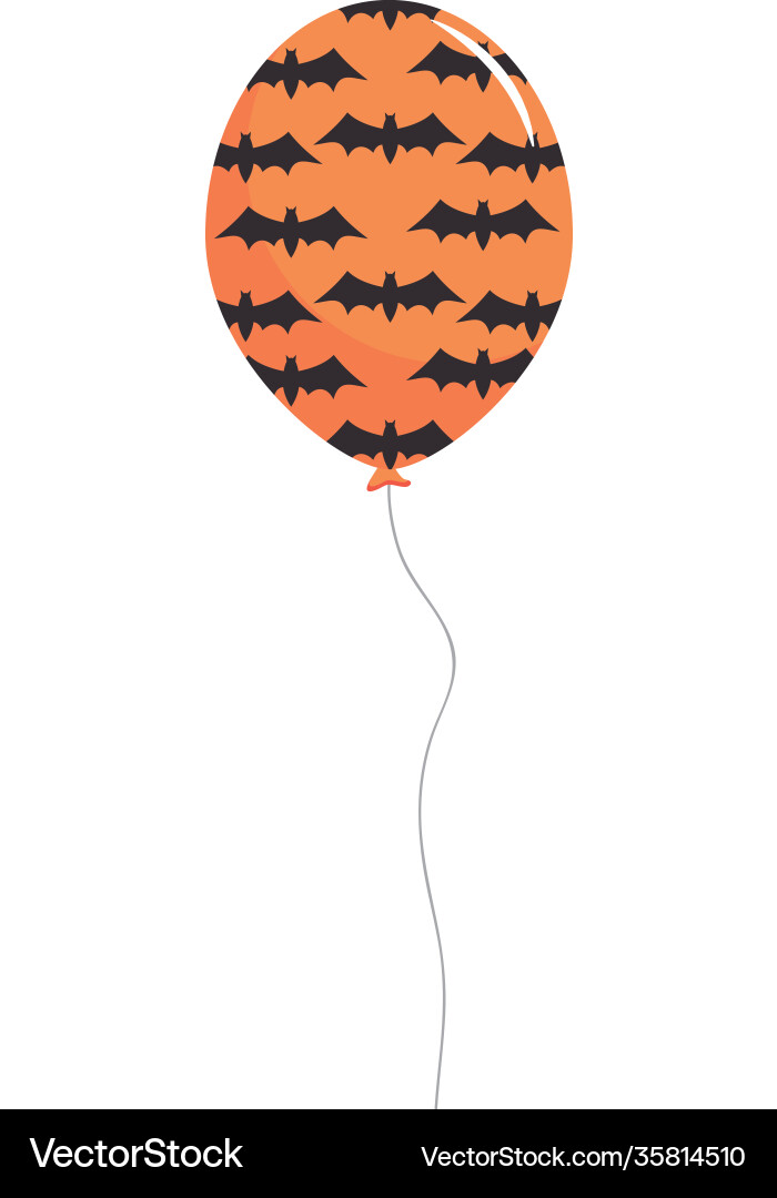 Halloween concept balloon with bats design flat Vector Image