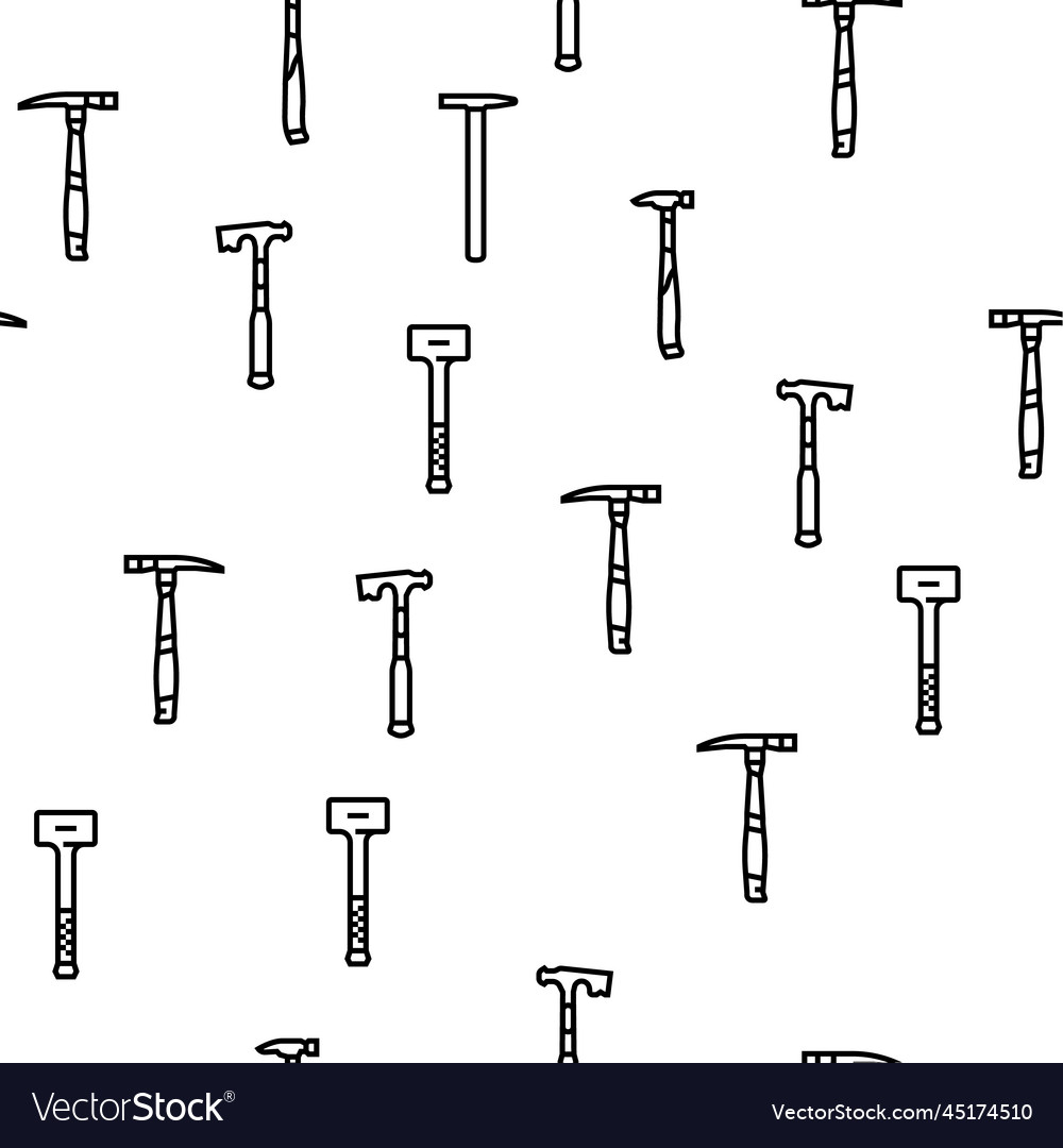 Hammer tool construction seamless pattern Vector Image
