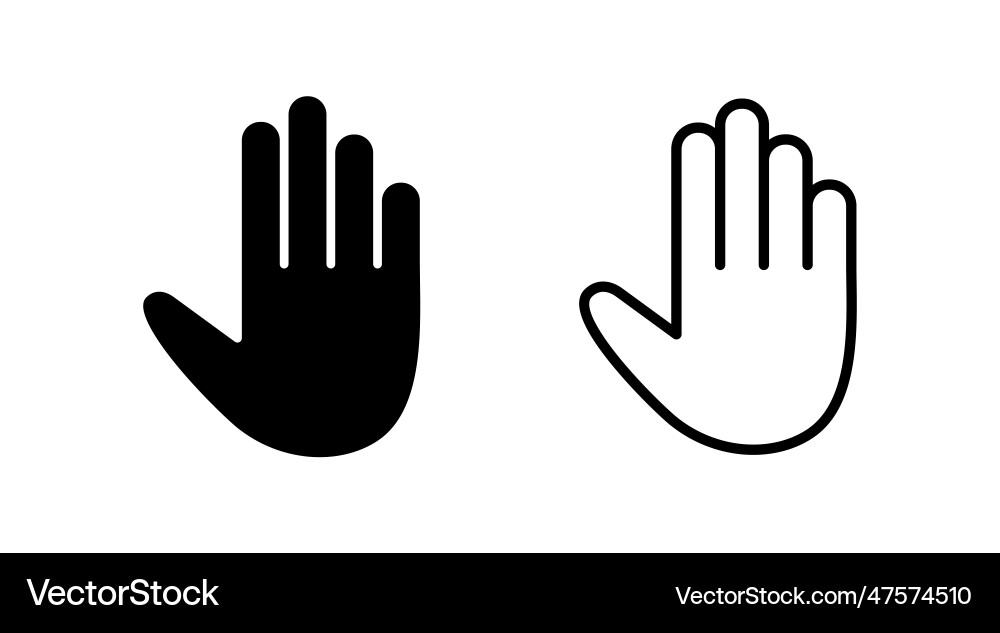 Hand icon hand symbols palm Royalty Free Vector Image