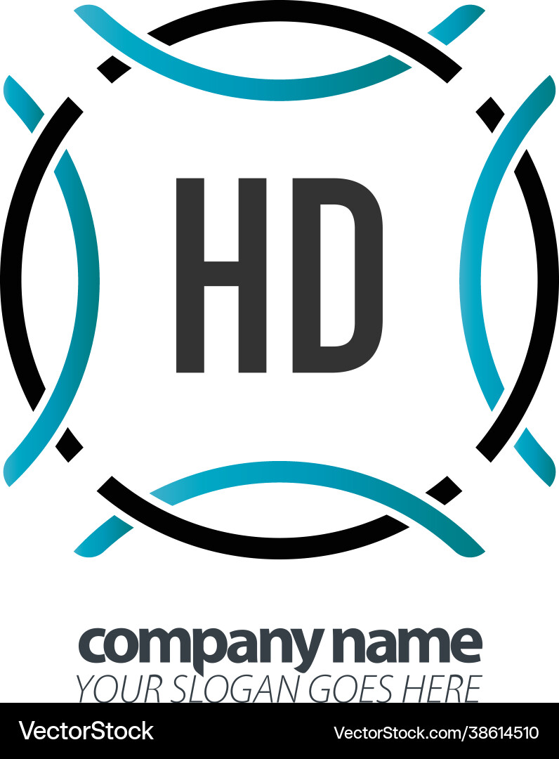 Initial letter hd circle sport logo design Vector Image