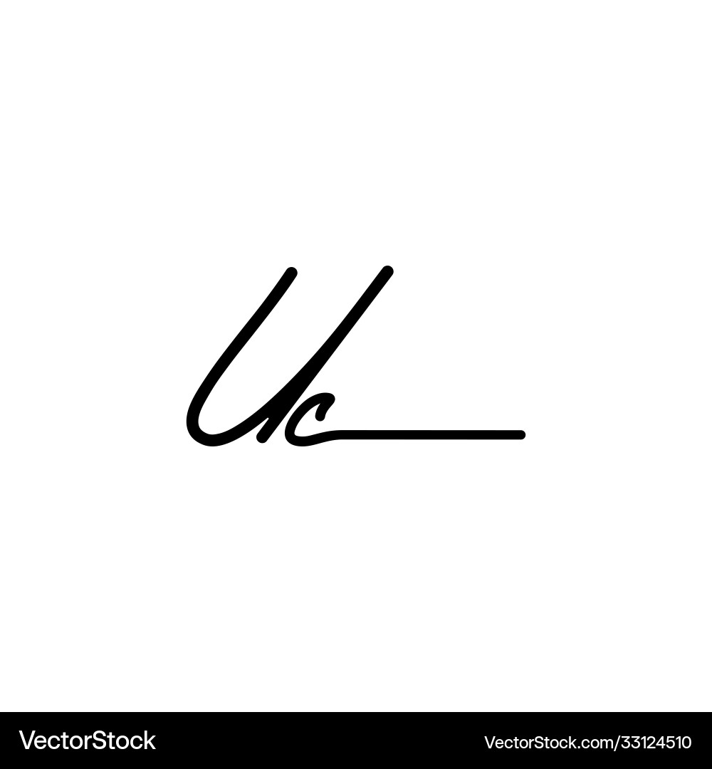 Letter uc signature logo template Royalty Free Vector Image