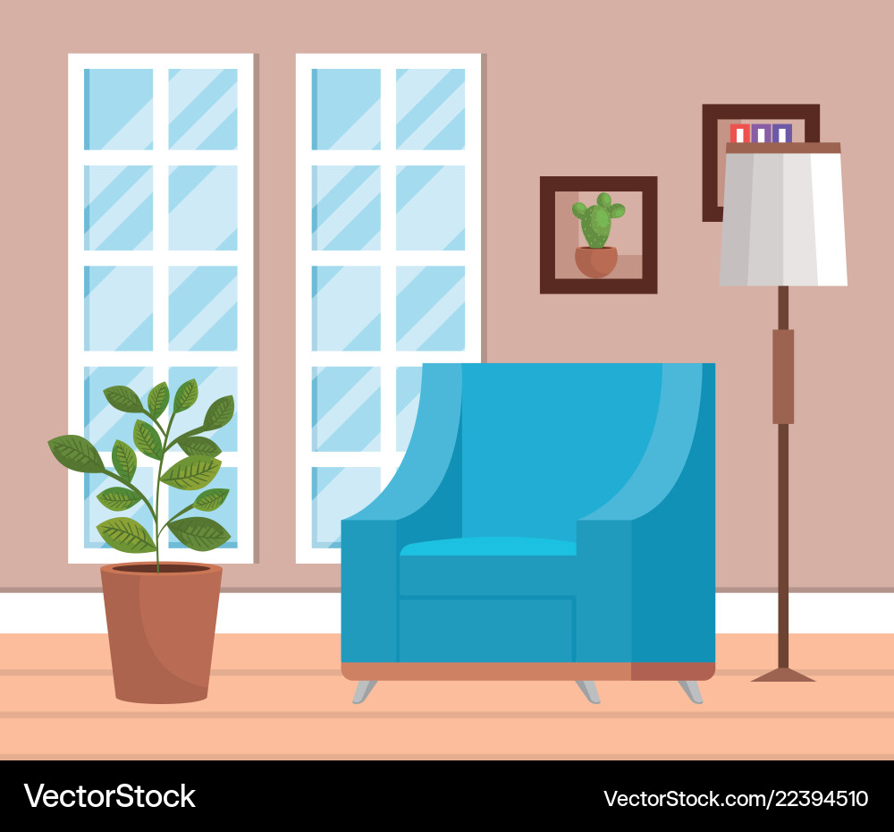 Living room place with sofa Royalty Free Vector Image