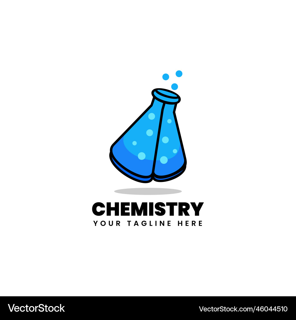 Logo chemistry simple mascot style Royalty Free Vector Image