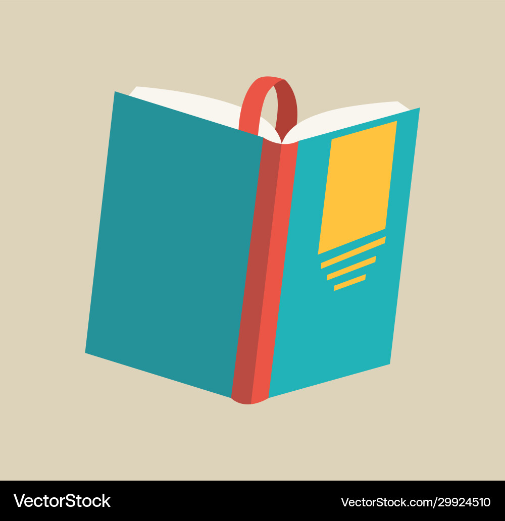 Open book with bookmark colorful icon Royalty Free Vector