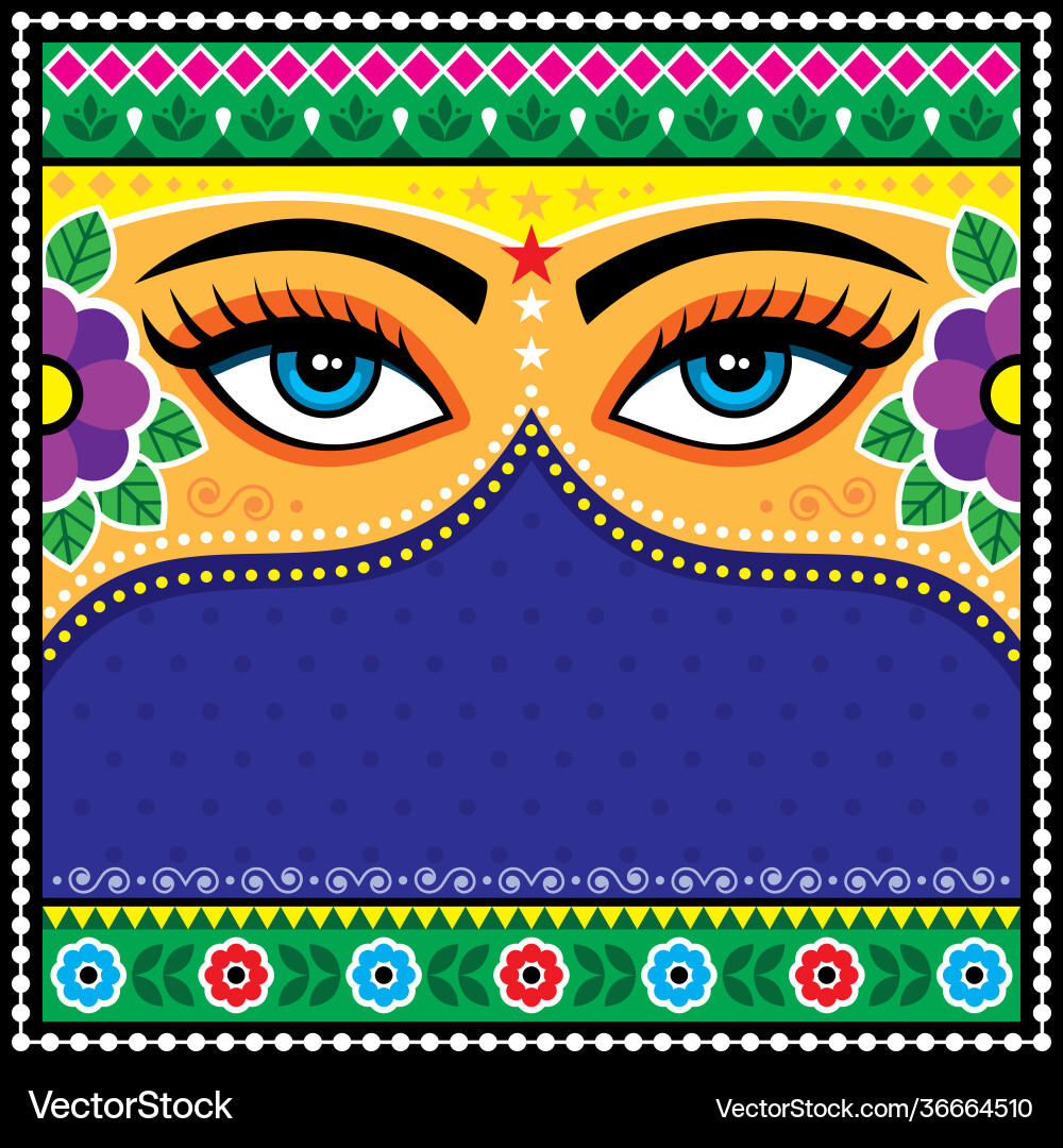 Pakistani or indian truck art pattern Royalty Free Vector