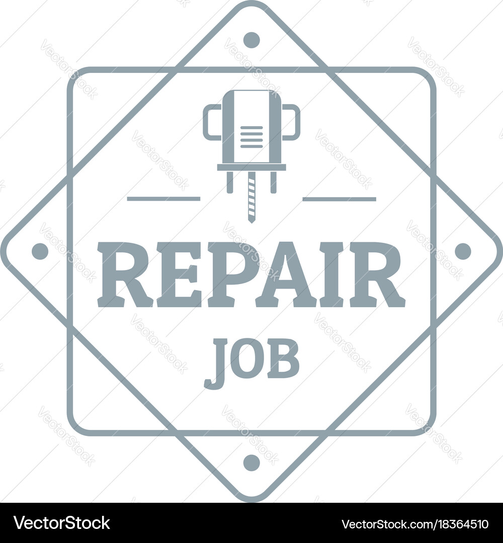 Repair logo simple gray style Royalty Free Vector Image
