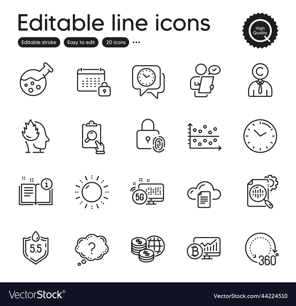Set of science outline icons contains icons Vector Image Set of science outline icons contains icons Vector Image