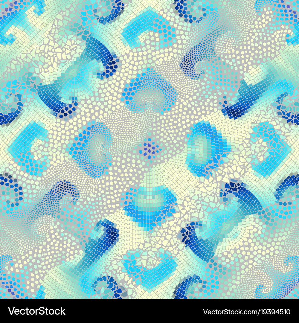 Waves of ornamental mosaic tile patterns Vector Image