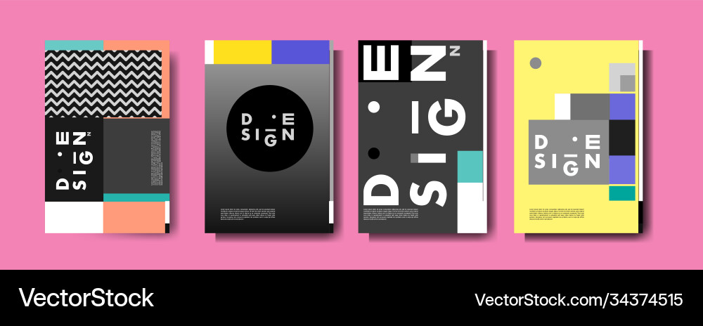 Abstract colorful collage poster design template Vector Image