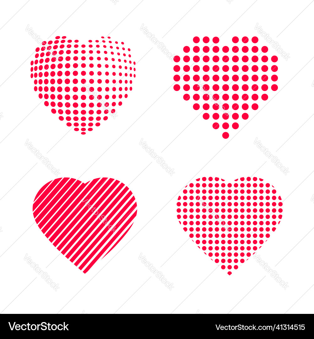Abstract heart dots icon and love shape Royalty Free Vector